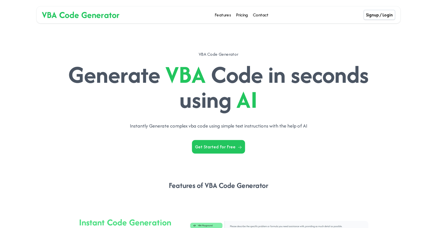 AI-Powered VBA Code Generator for Excel & Office Automation - Proaitools