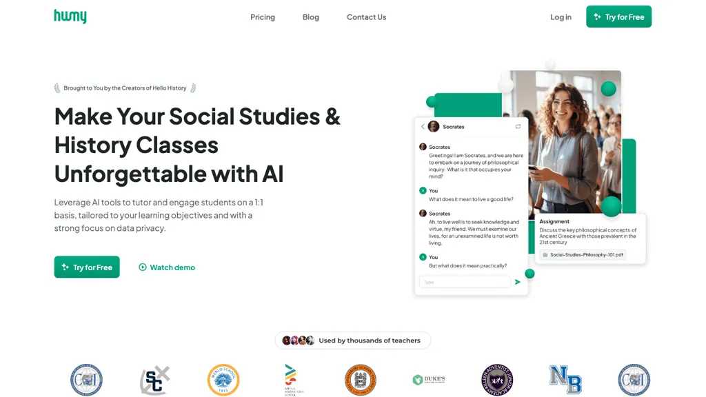 Personalized History & Social Studies Tutoring with Humy.ai - Proaitools