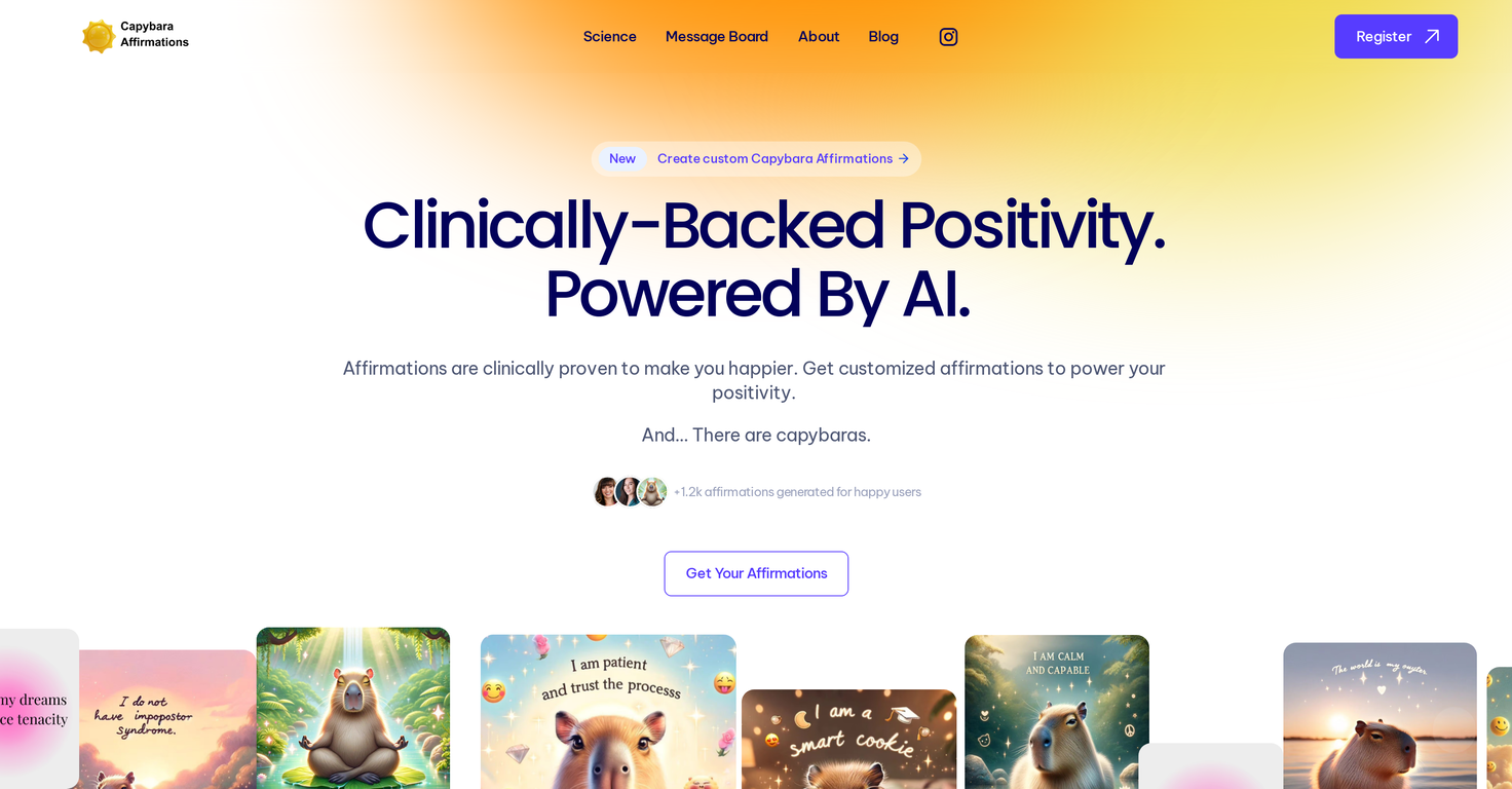 Boost Positivity with Personalized Capybara Affirmations using AI ...