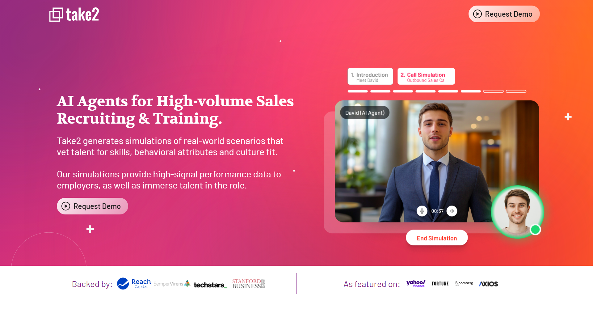 Revolutionize Sales Recruitment with Take2 AI Job Simulation Platform - Proaitools