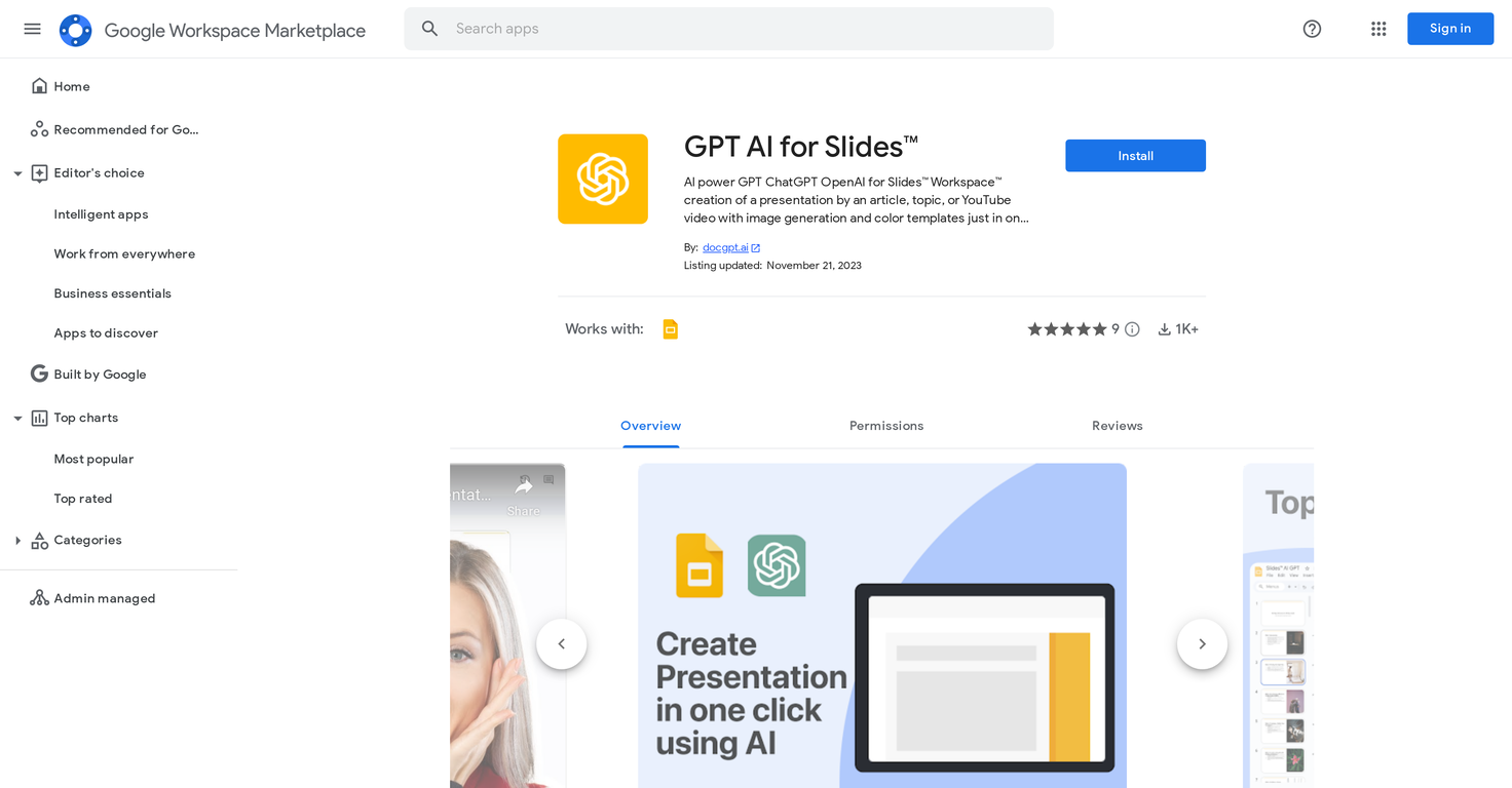 AI GPT for Slides - Proaitools