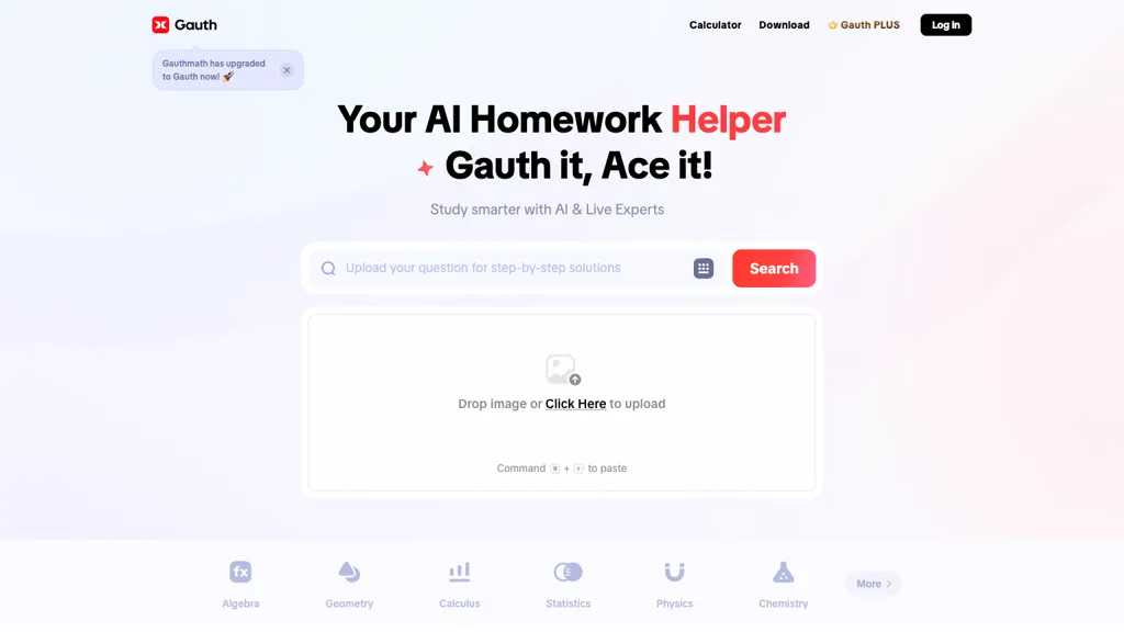 AI Homework Helper | Gauth - STEM Tutoring & Solutions App - Proaitools