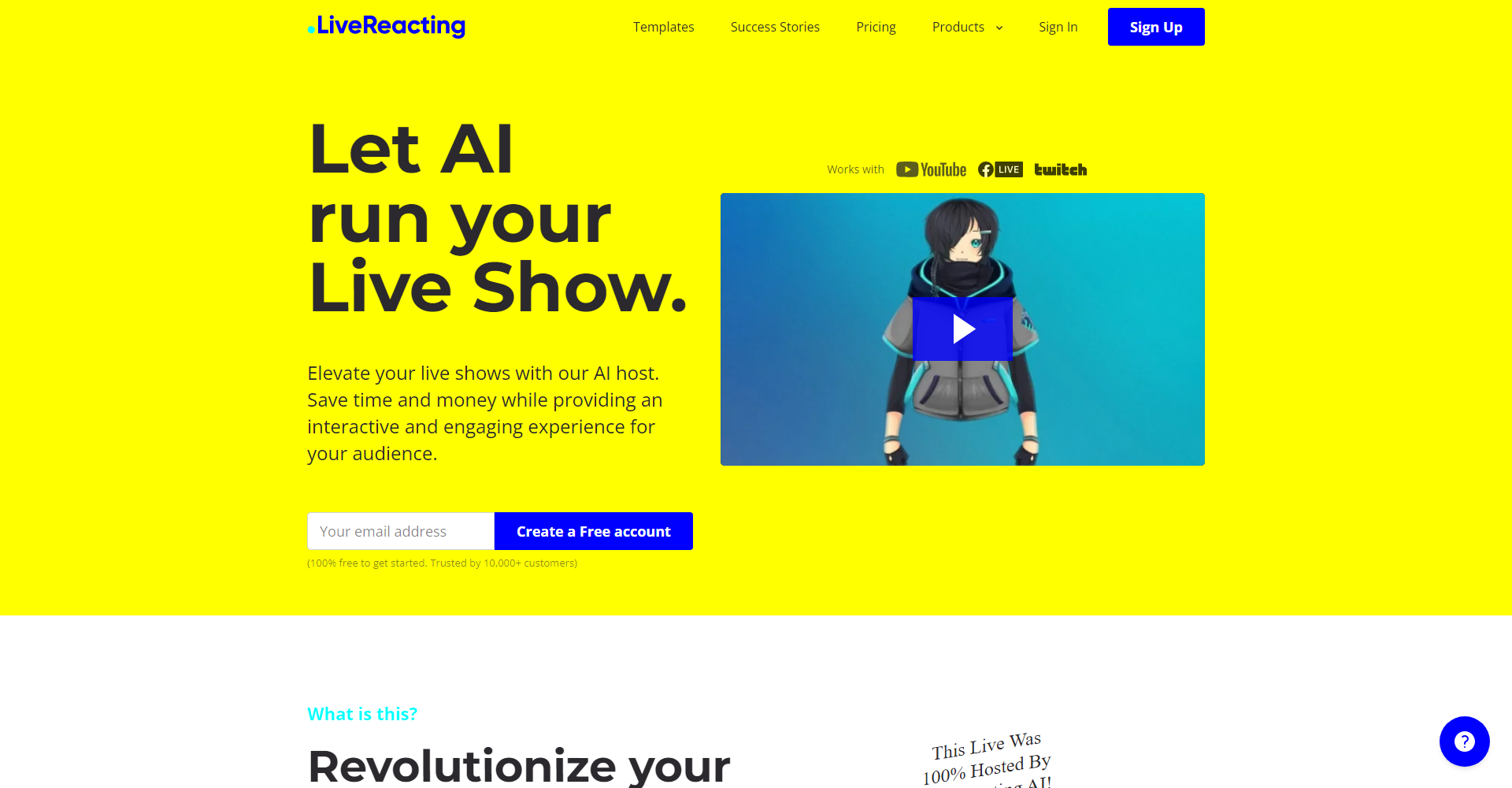 LiveReacting AI: Interactive AI Host for Engaging Live Streams - Proaitools