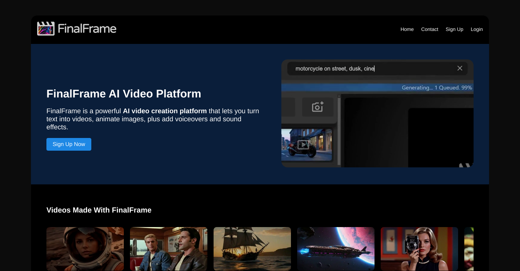 FinalFrame: AI Video Generator | Create Stunning Videos with AI - Proaitools