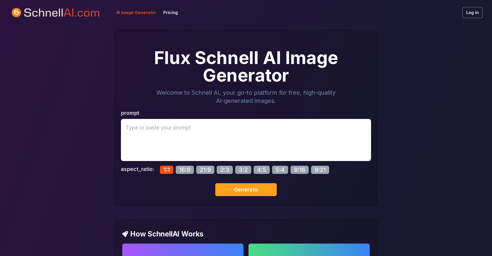 Schnell AI: Fast AI Image Generator - Proaitools