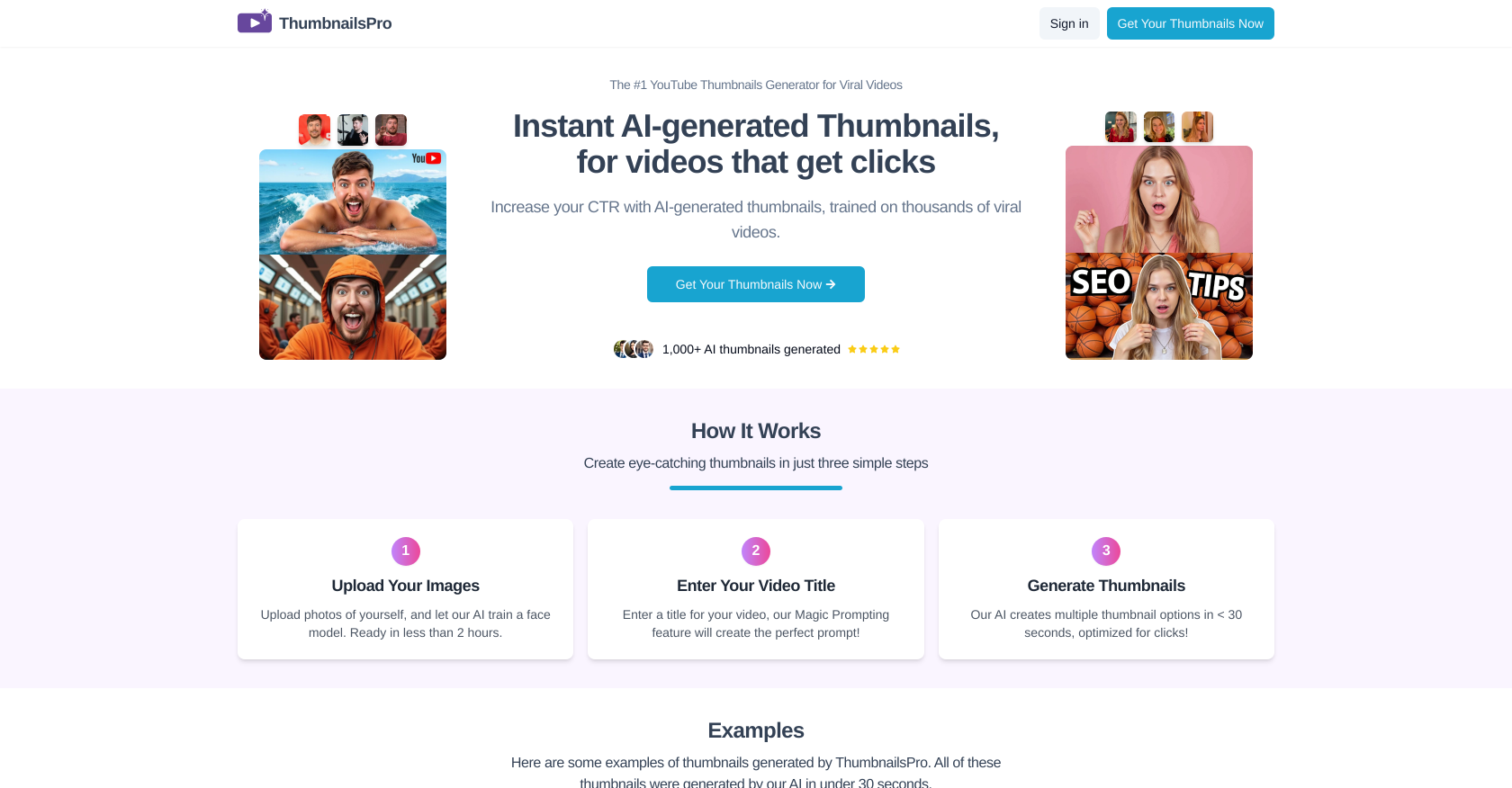 ThumbnailsPro: AI YouTube Thumbnail Generator for More Views - Proaitools