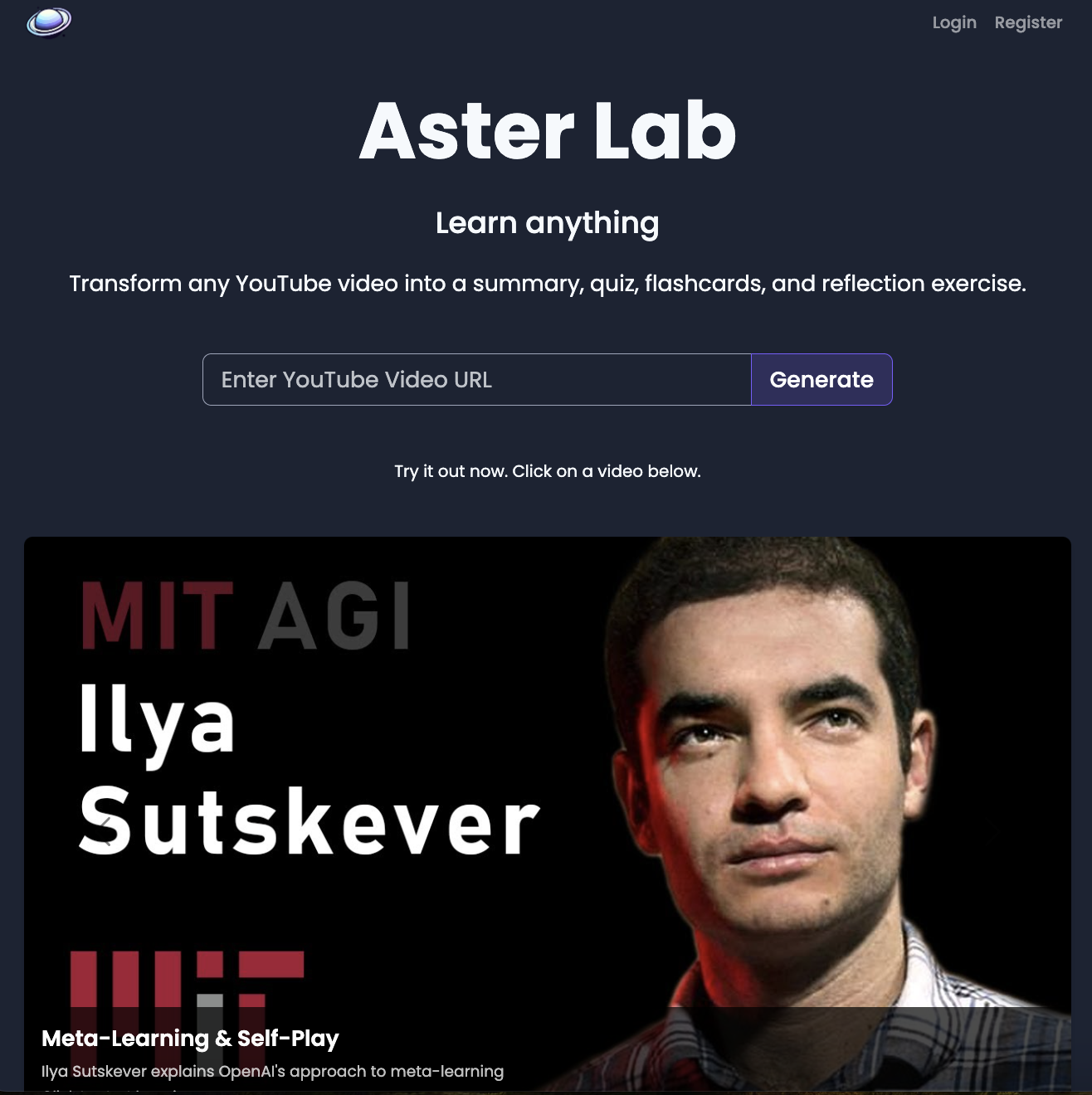 Aster Lab: AI YouTube Video Learning - Quizzes & Flashcards - Proaitools