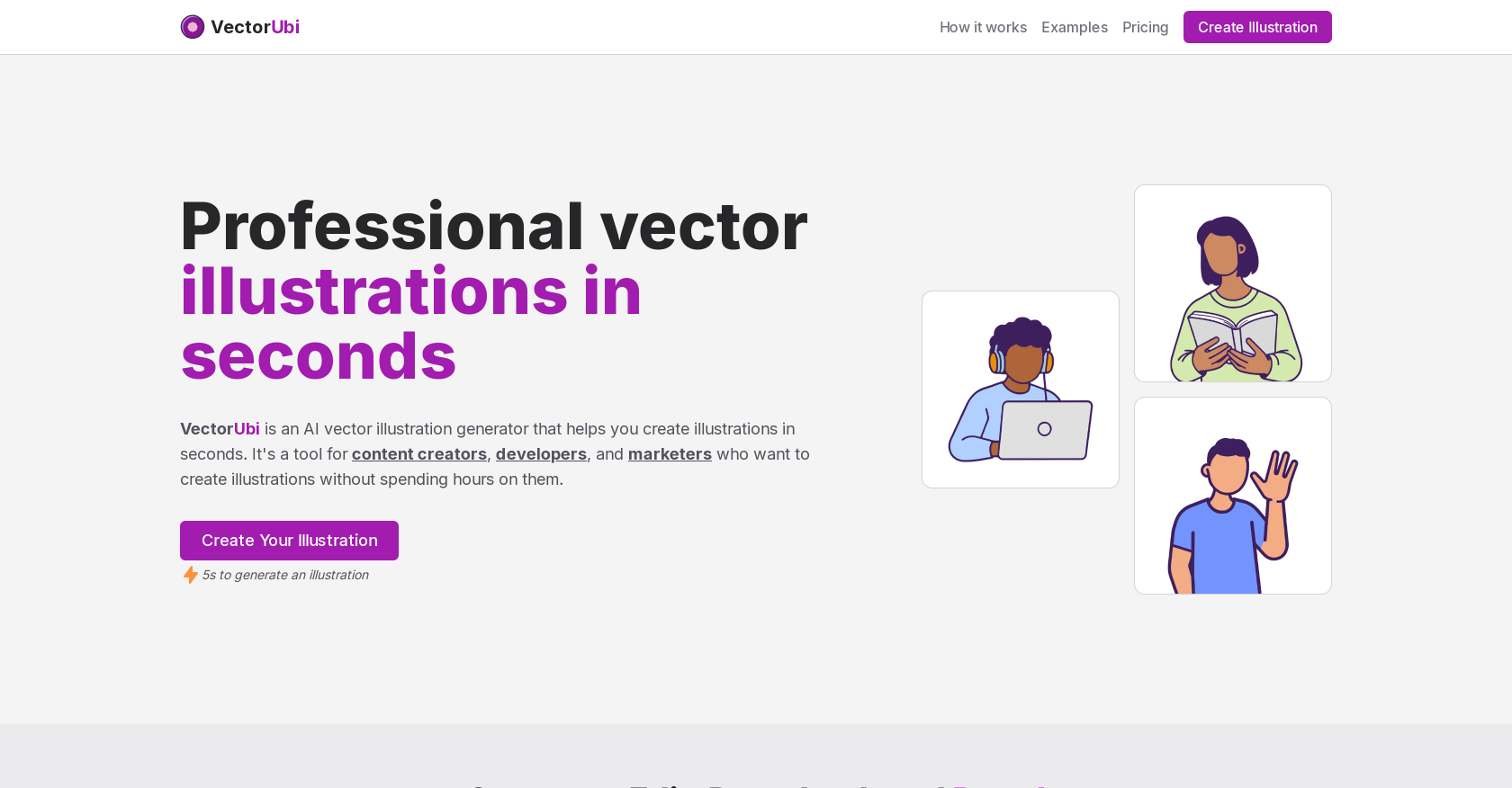 VectorUbi: AI Vector Illustration Generator - Proaitools
