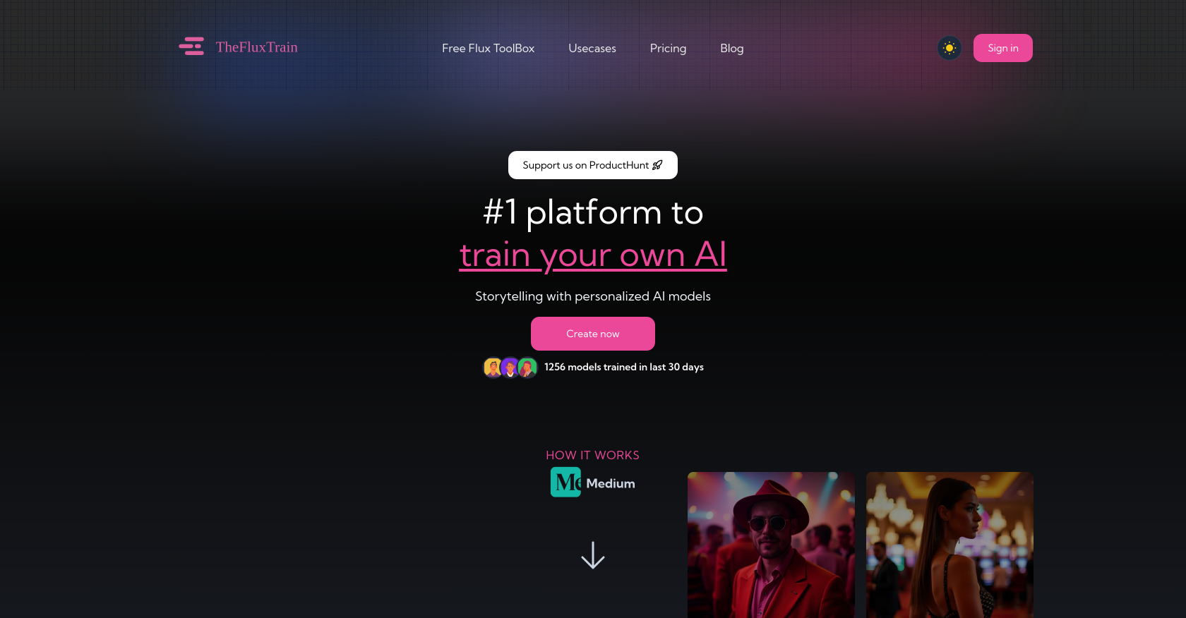 TheFluxTrain: AI Tool for Custom Visual Creation - Proaitools