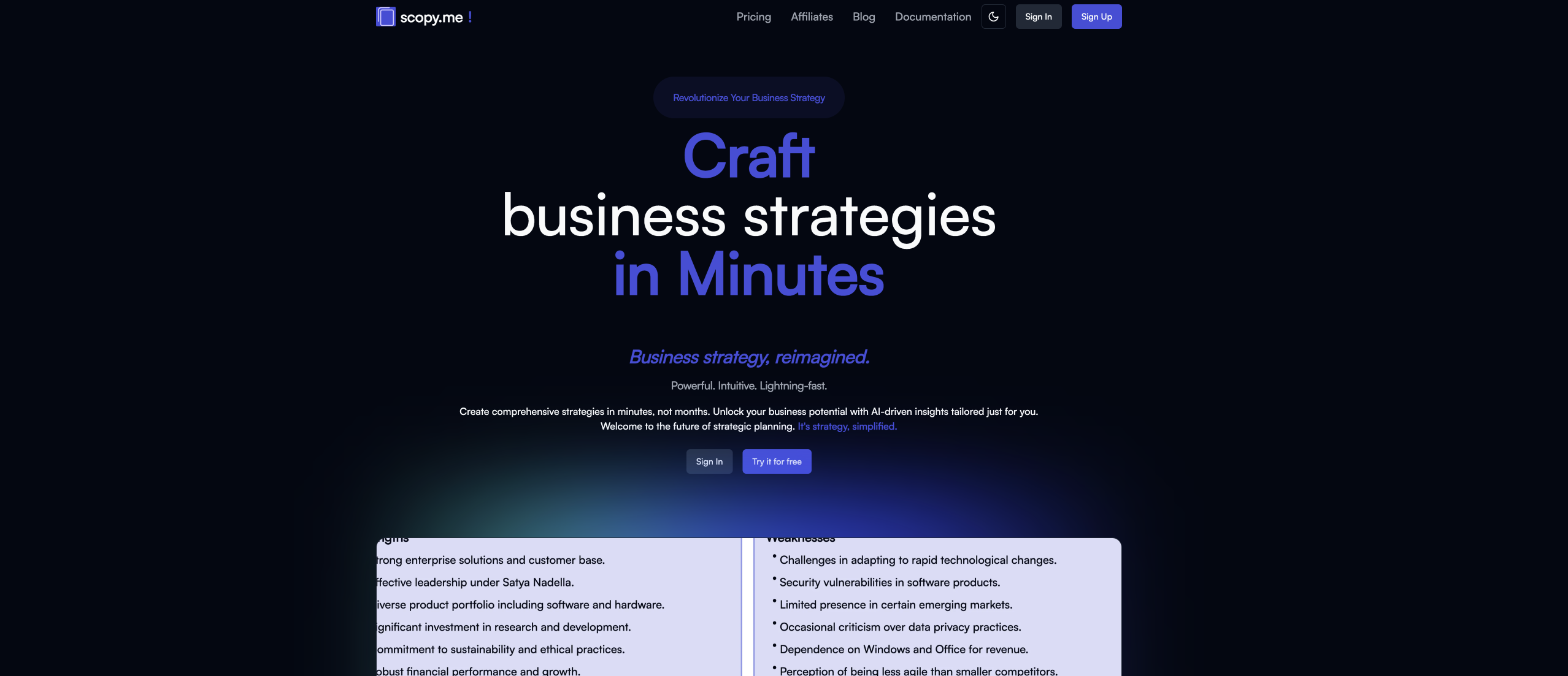 SCOPY.ME: AI-Powered Business Strategy Generator - Proaitools