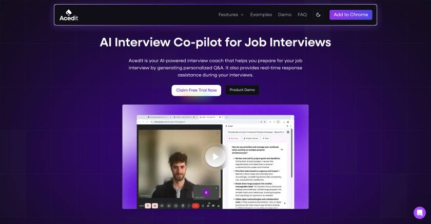 Acedit: AI-Powered Interview Preparation & Response Tool - Proaitools