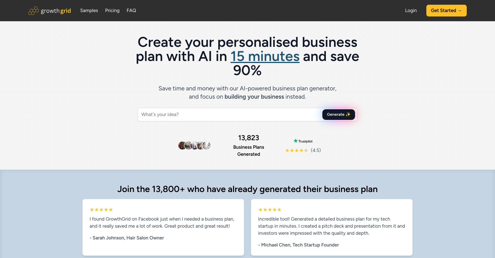 GrowthGrid: AI Business Plan Generator for Entrepreneurs & Startups - Proaitools