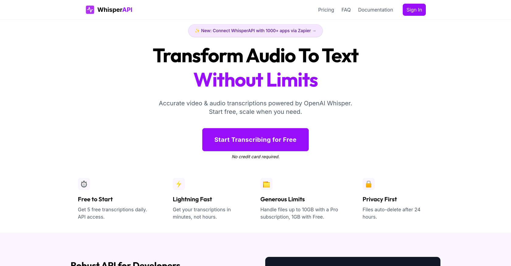 WhisperAPI - Proaitools