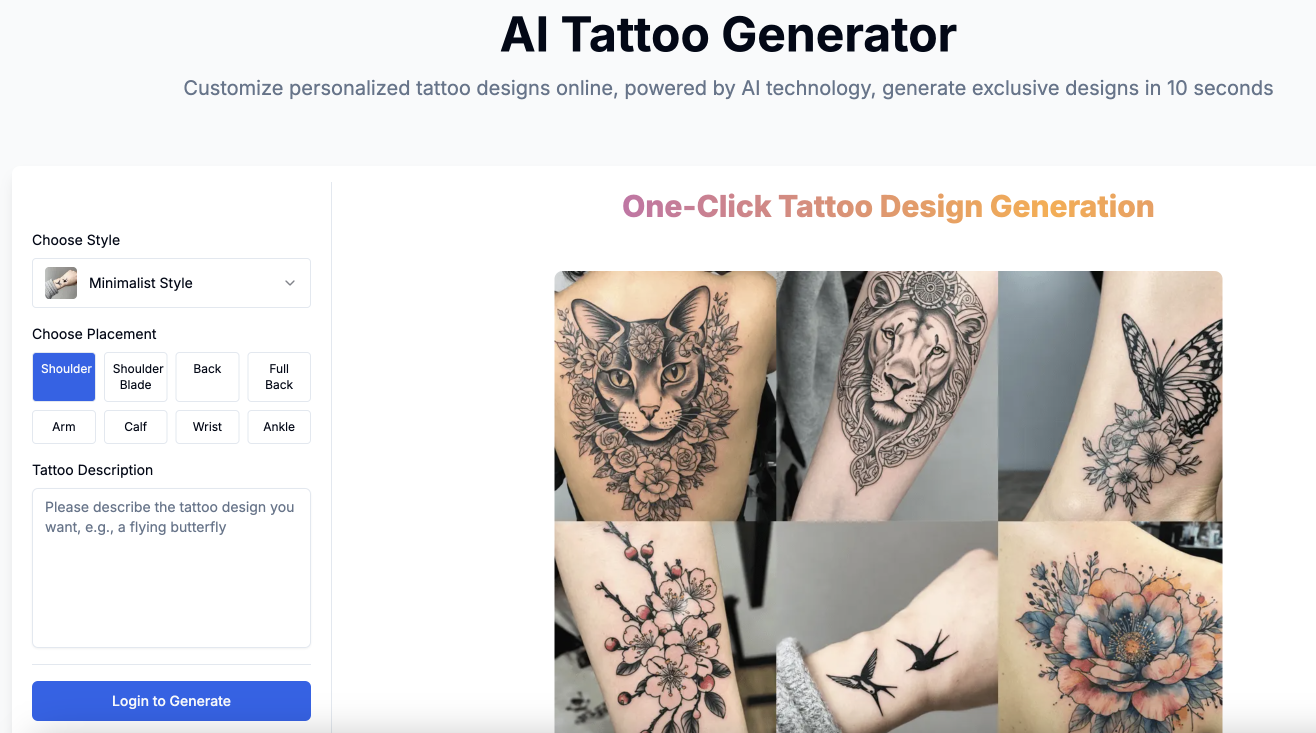 DeepMaker AI Tattoo Generator - Proaitools